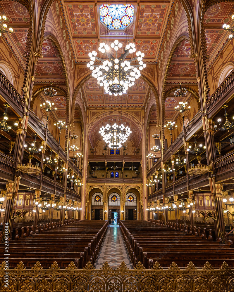 Budapest, Hungary. Inside of the Dohany street Synagogue. This is an ...