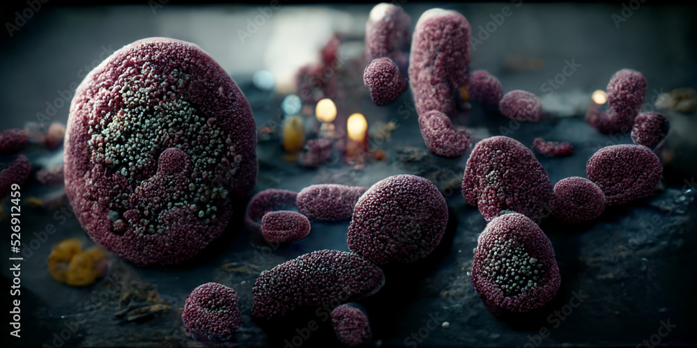 Germs Bacteria Virus Microorganisms Parasites 3D Illustration Stock ...