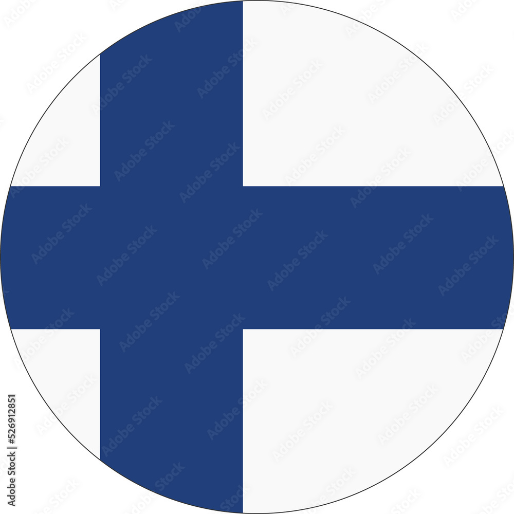 Circle flag vector of Finland Stock Illustration | Adobe Stock