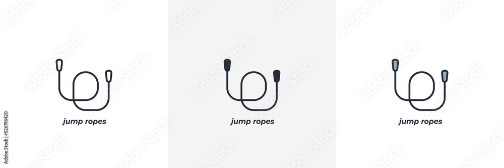 jump ropes icon. Line, solid and filled outline colorful version ...