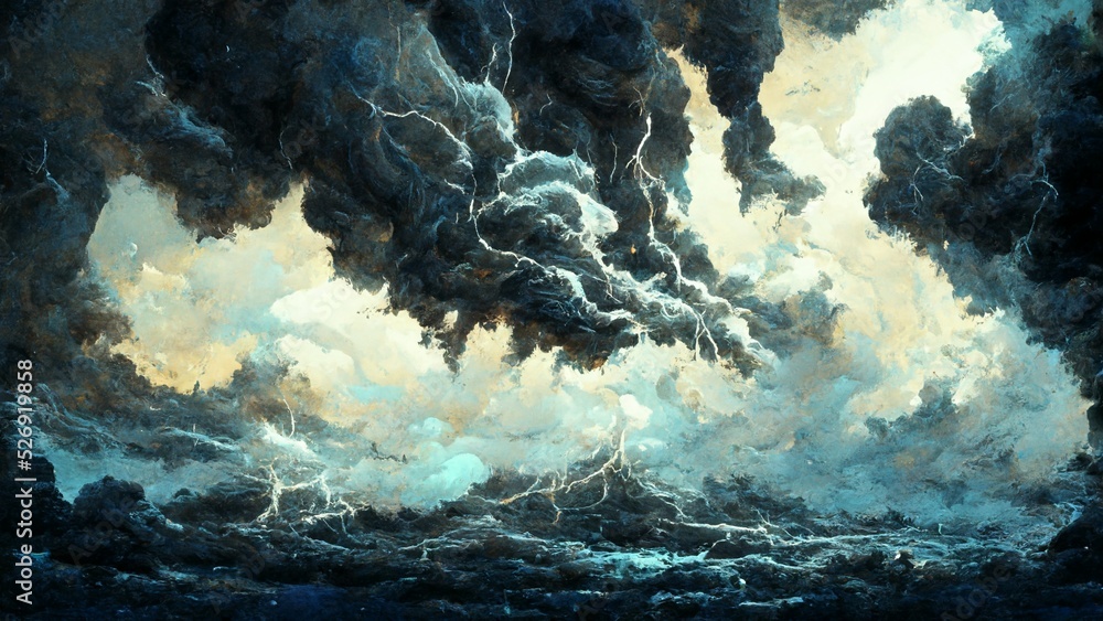 dark stormy cloud sky illustration art background storm lightning Stock Illustration | Adobe Stock