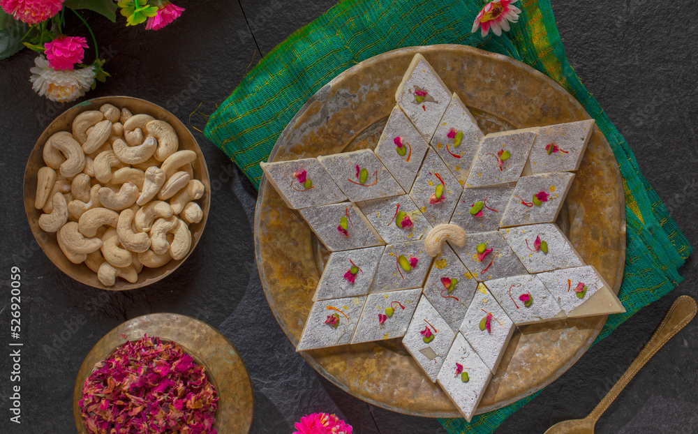 Kaju katli is a popular Indian sweet food, which is made from dry ...