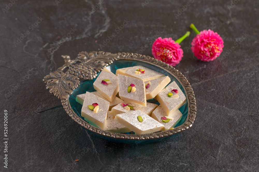Kaju katli is a popular Indian sweet food, which is made from dry ...