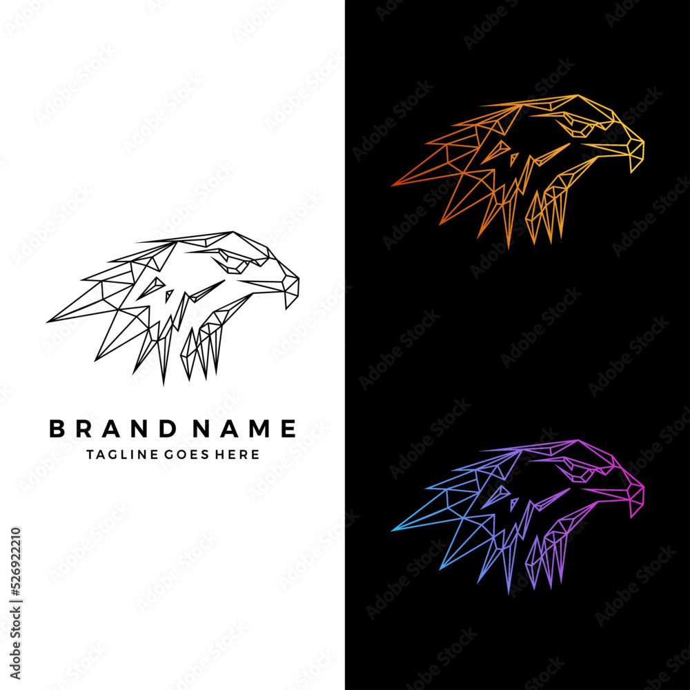 Geometric polygonal eagle logo design vector illustration Stock Vector ...