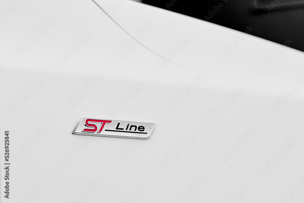 UK, Newcastle, 27 August 2022: New Ford Focus 2022 ST-line in white on ...