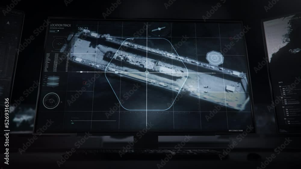 Military Ship Scanned By Innovative Naval Scan Radar. High Tech Naval ...