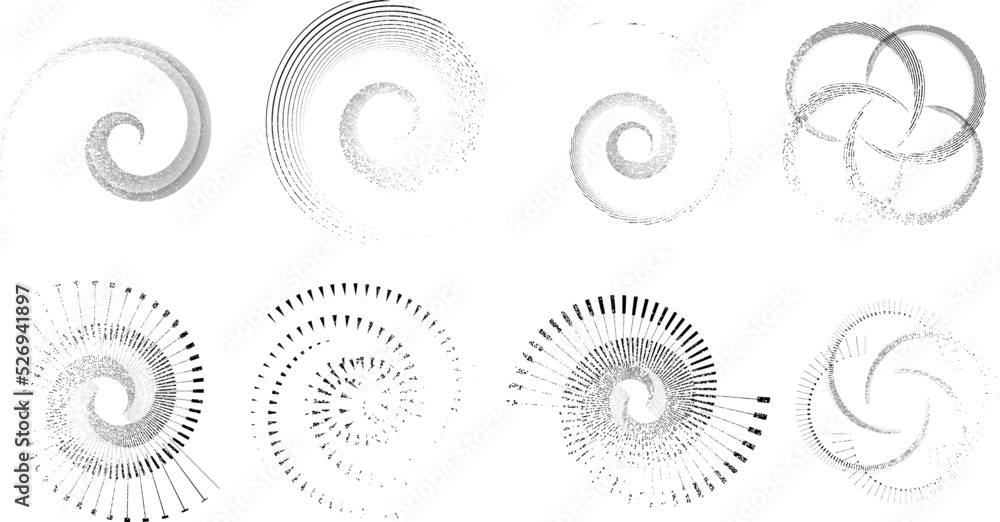 Grunge lines in Circle Form . Spiral Vector Illustration .Textured ...