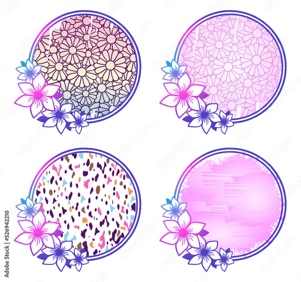 Floral Frame Set Design Vector, Flower Frame Set Design Vector Stock ...