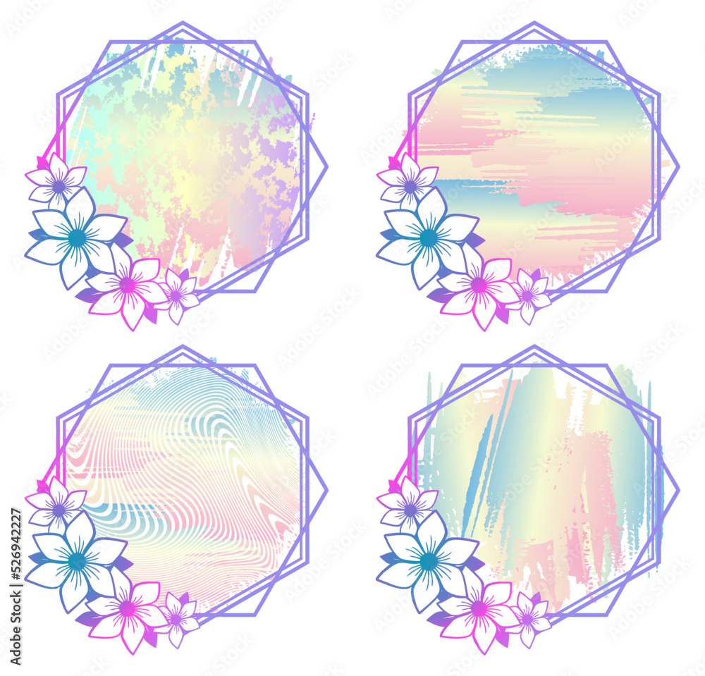 Floral Frame Set Design Vector, Flower Frame Set Design Vector Stock ...