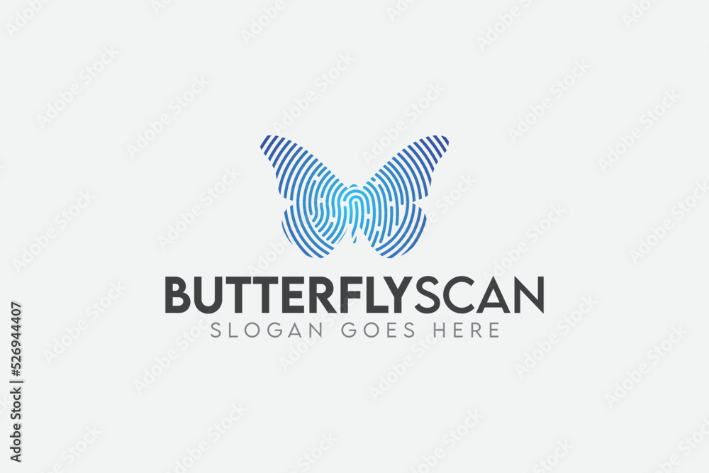 Butterfly Scan Logo, Technology Logo Vector EPS Stock Vector | Adobe Stock