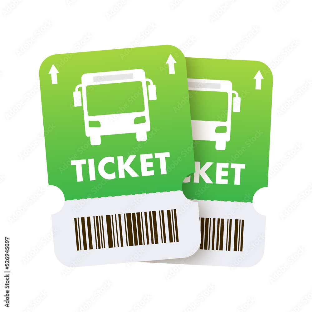 Travel tickets for bus, plane and train. Isolated subway and railway ...