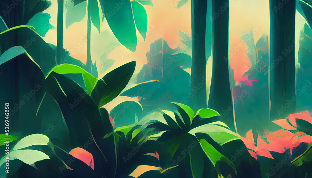 Jungle, minimal abstract backdrop. Clean elegant jungle wallpaper ...