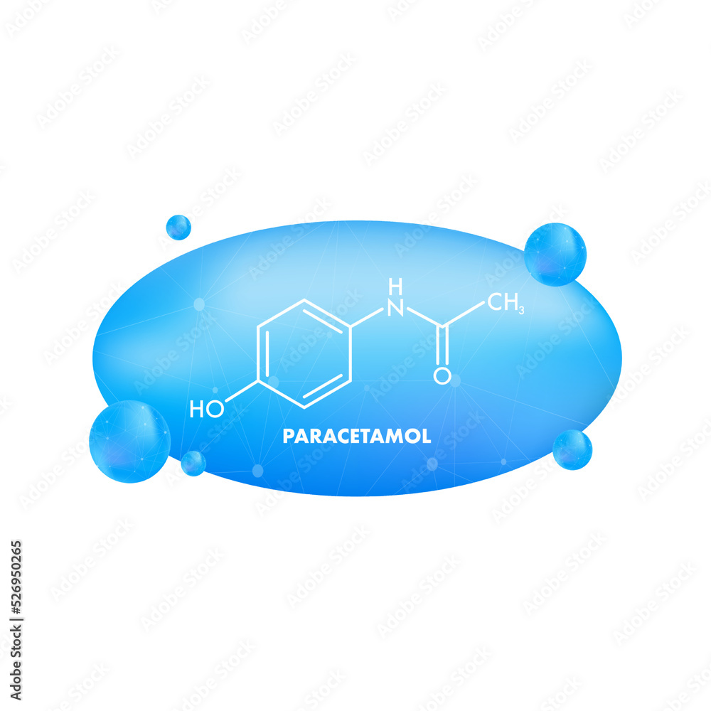 Paracetamol formula for medical design. Paracetamol chemical formula on ...