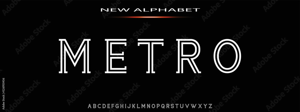 METRO Elegant alphabet letters font and number. Classic Lettering ...