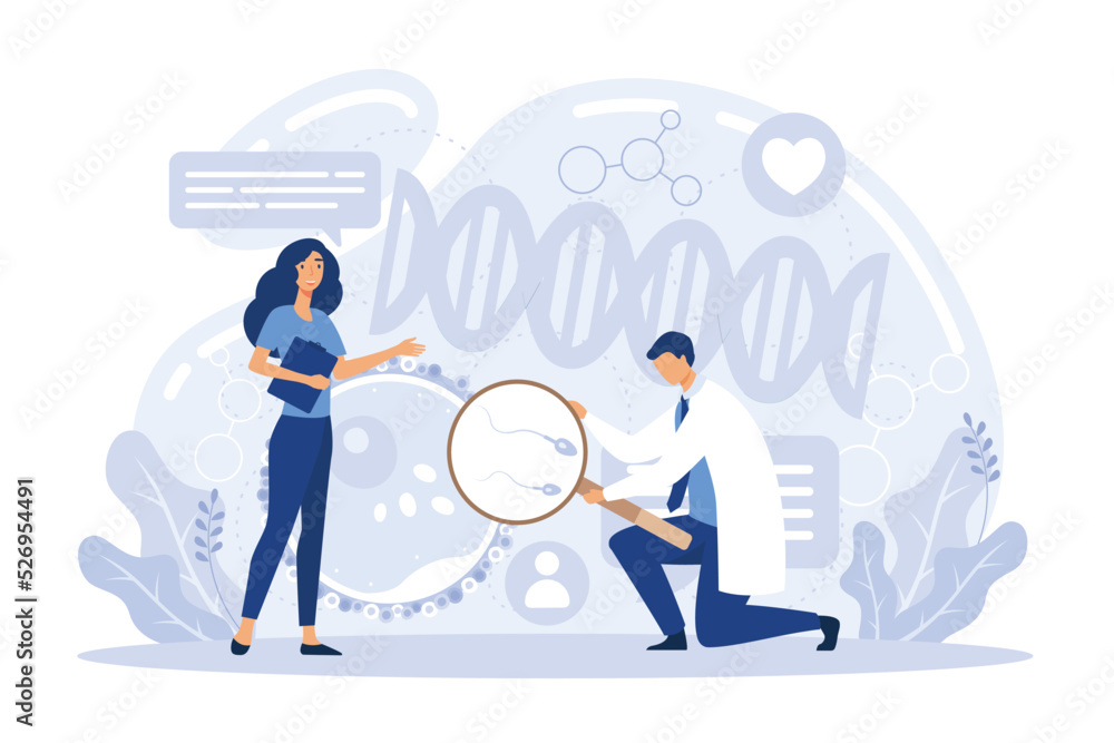 Bioengineering abstract concept flat vector illustration. Genetic ...