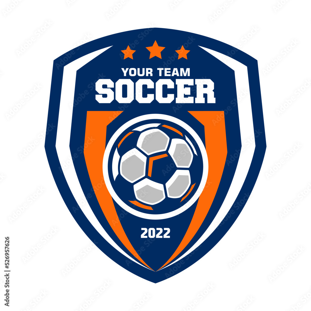 soccer Logo or football logo club sign Badge. Football logo with shield ...