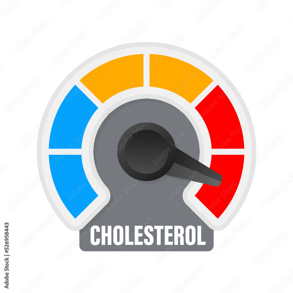 Cartoon icon with cholesterol level. Illustration vector graphic ...