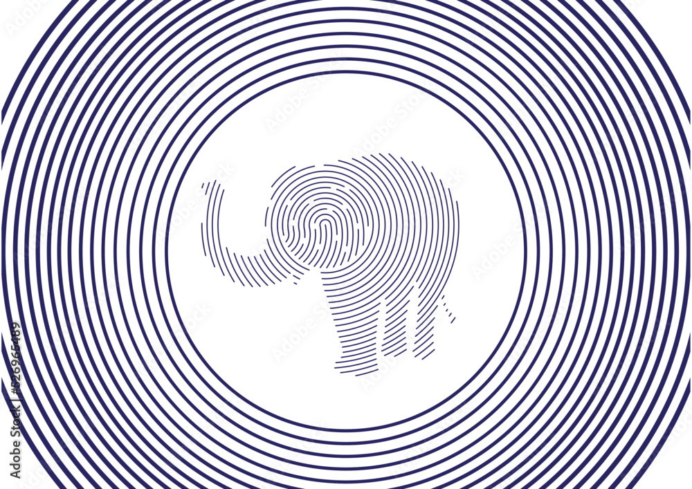 Elephant Scan Fingerprint Technology Logo Vector EPS Stock Vector ...