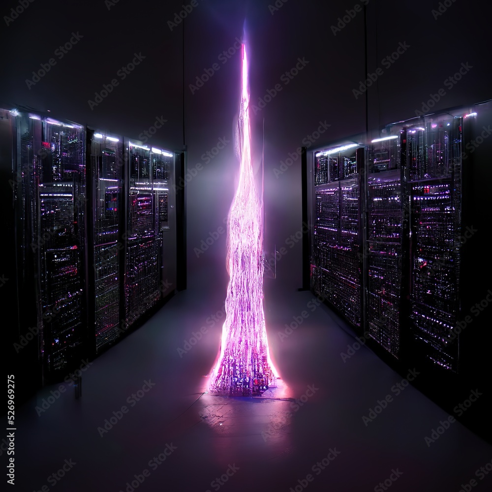 Infinite Server Room Processing Information Big Data Flowing Industry ...