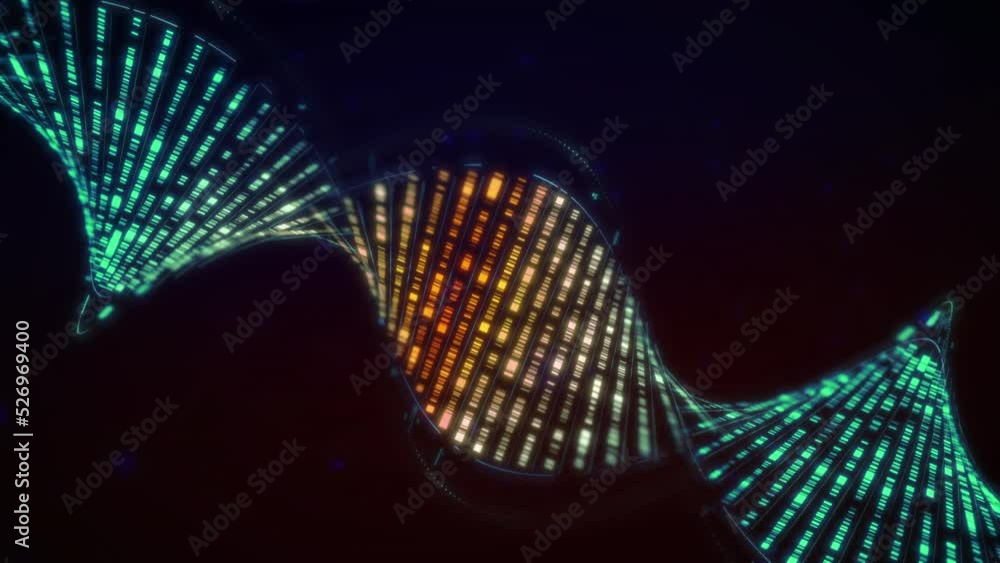 AI system inspecting the gene inside of the dna spiral for scientific ...