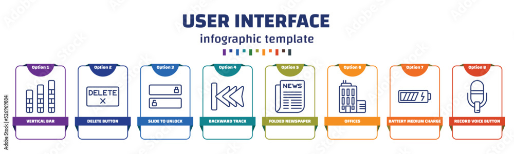 infographic template with icons and 8 options or steps. infographic for ...