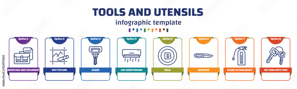 infographic template with icons and 8 options or steps. infographic for ...