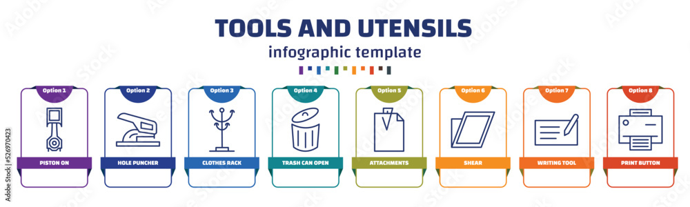 infographic template with icons and 8 options or steps. infographic for ...