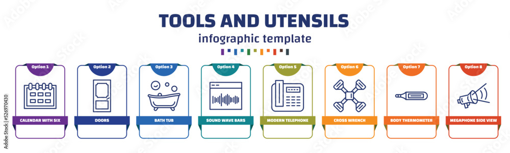 infographic template with icons and 8 options or steps. infographic for ...