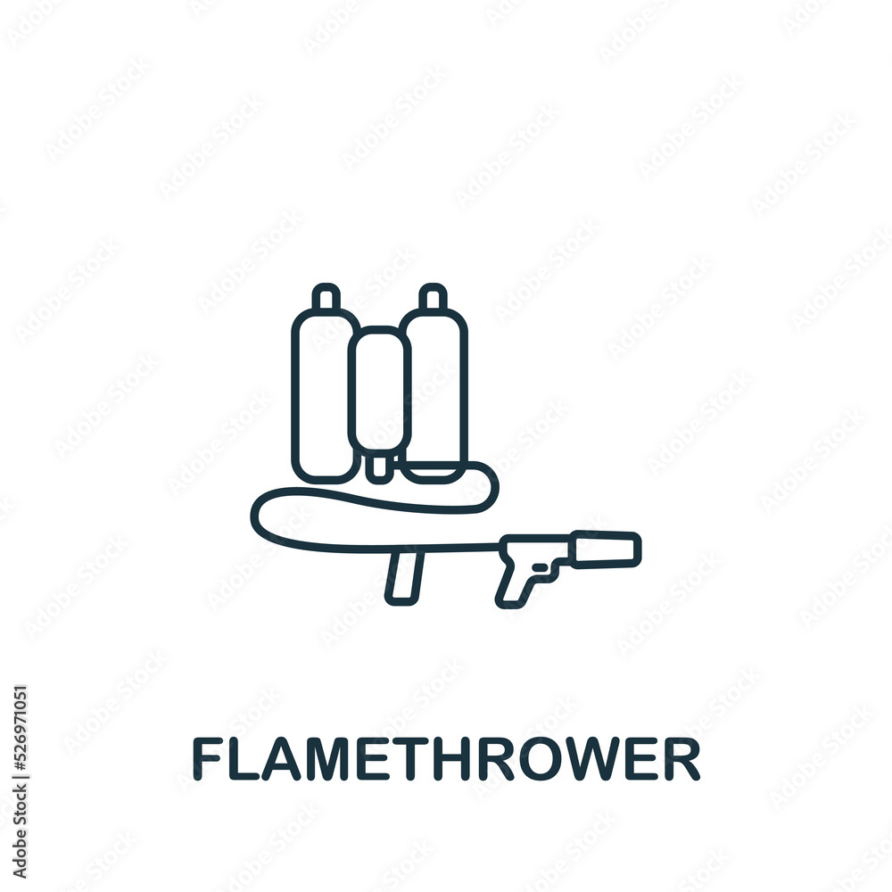 Flamethrower icon. Line simple line Weapon icon for templates, web ...