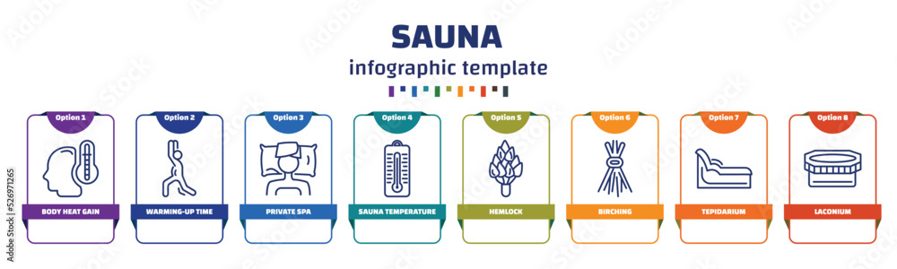 Vetor de infographic template with icons and 8 options or steps ...