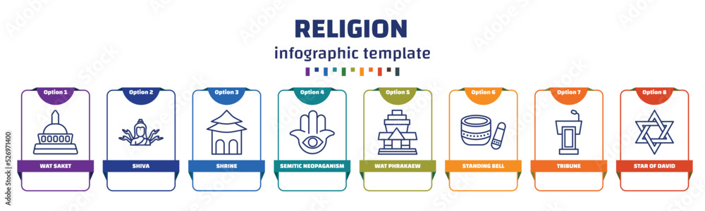 Vetor do Stock: infographic template with icons and 8 options or steps ...