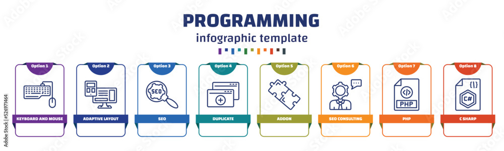 Vecteur Stock infographic template with icons and 8 options or steps. infographic for ...