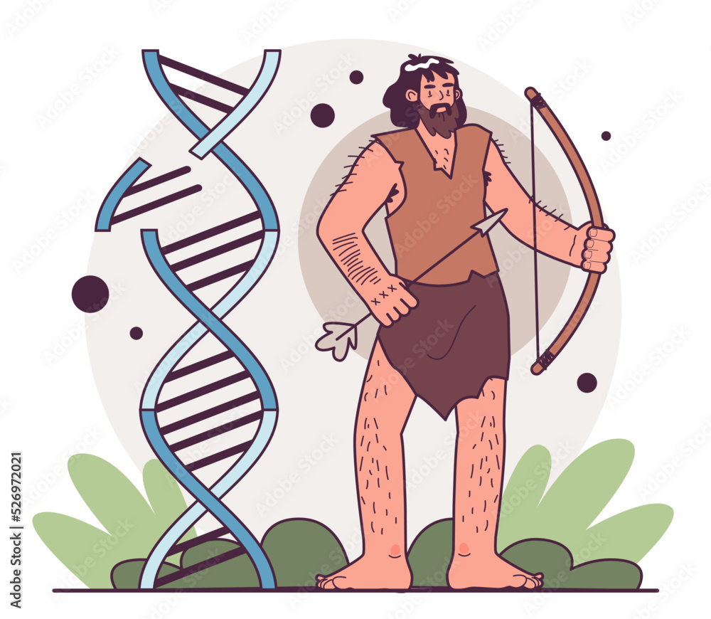 Human evolution theory. Multiple DNA mutations caused homo sapiens ...