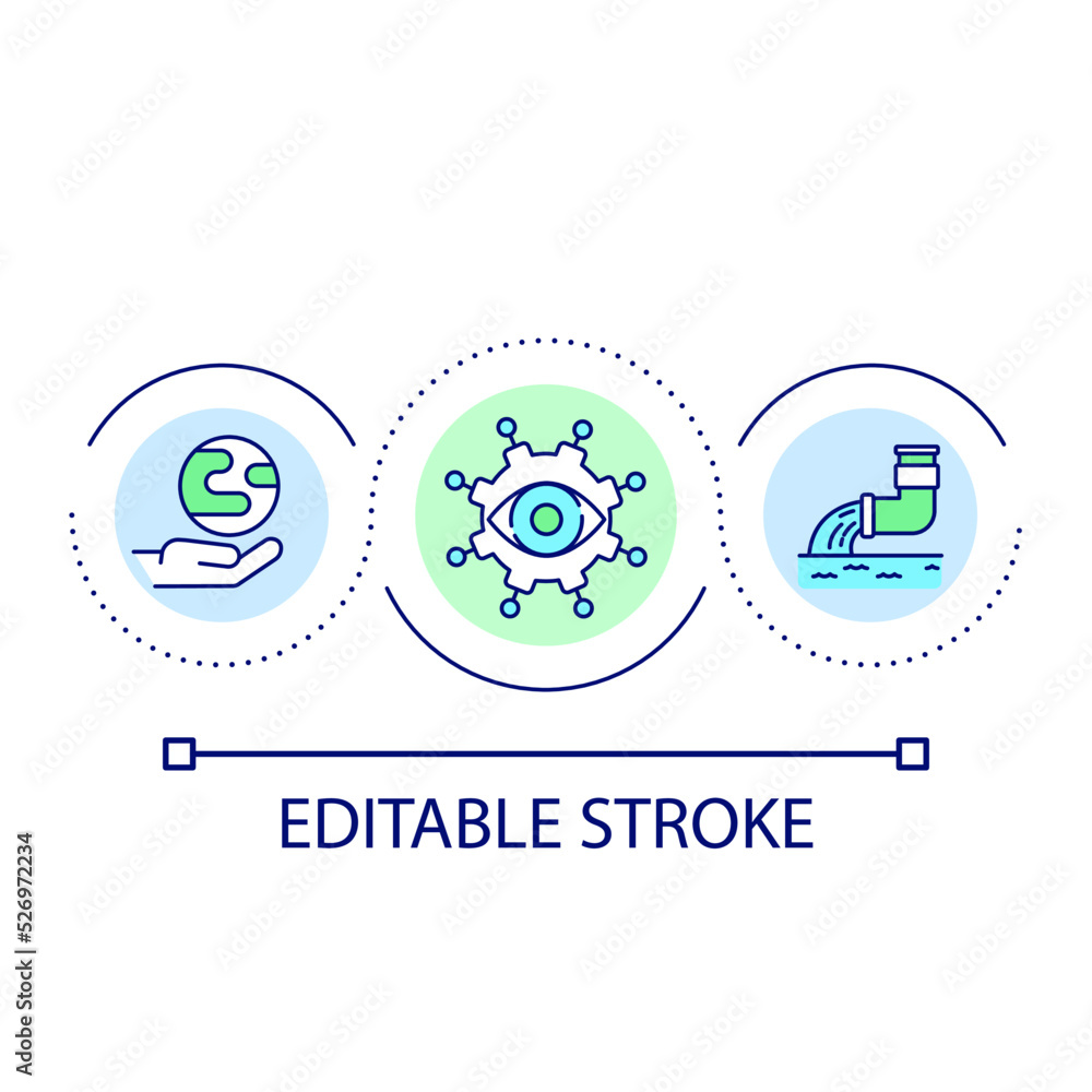 Control of environment condition loop concept icon. Global ecology ...