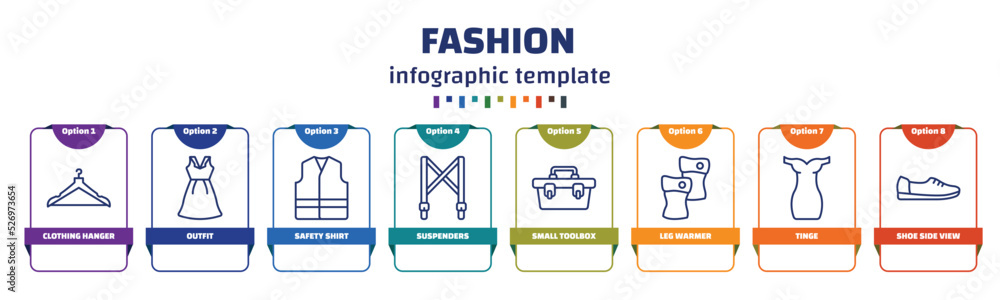 Vecteur Stock infographic template with icons and 8 options or steps ...