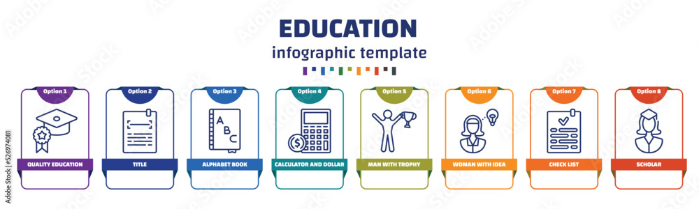 infographic template with icons and 8 options or steps. infographic for ...