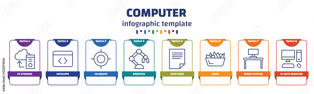 infographic template with icons and 8 options or steps. infographic for ...