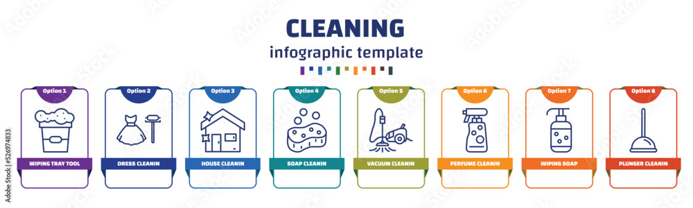 infographic template with icons and 8 options or steps. infographic for ...