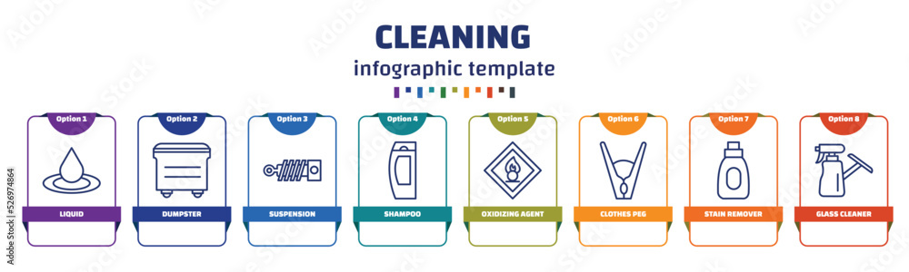 infographic template with icons and 8 options or steps. infographic for ...