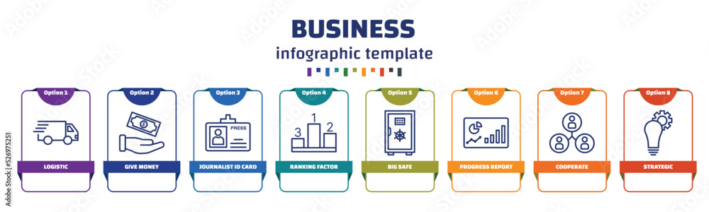 infographic template with icons and 8 options or steps. infographic for ...