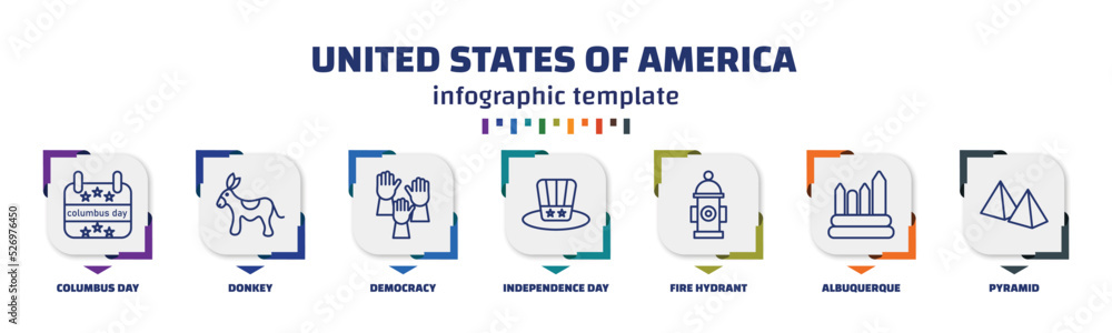 infographic template with icons and 7 options or steps. infographic for ...