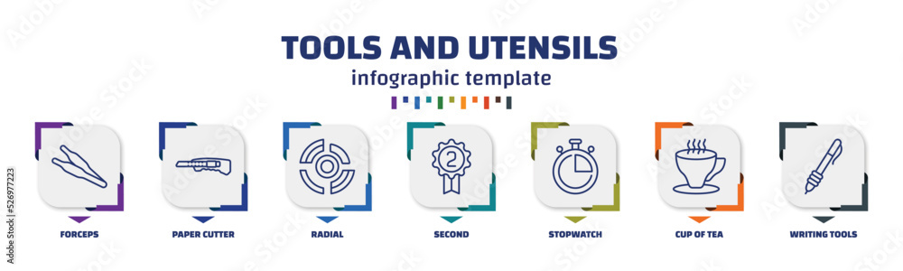 infographic template with icons and 7 options or steps. infographic for ...