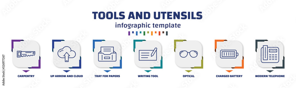 infographic template with icons and 7 options or steps. infographic for ...