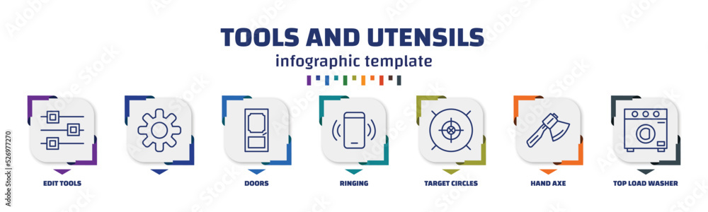 infographic template with icons and 7 options or steps. infographic for ...