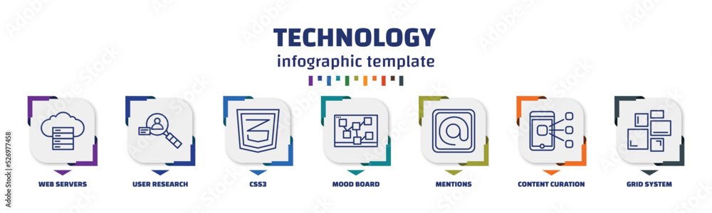 infographic template with icons and 7 options or steps. infographic for ...