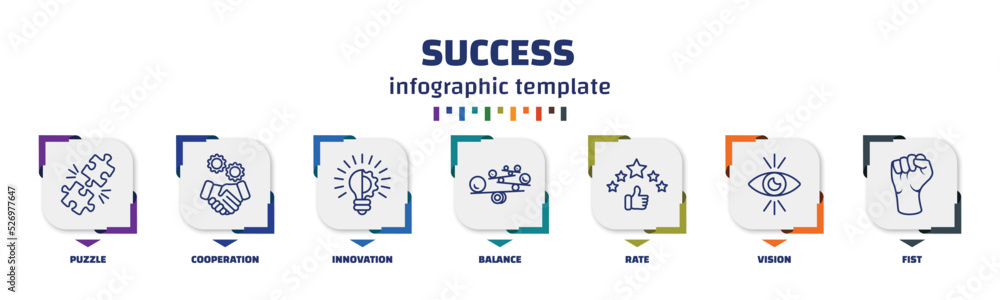 infographic template with icons and 7 options or steps. infographic for ...