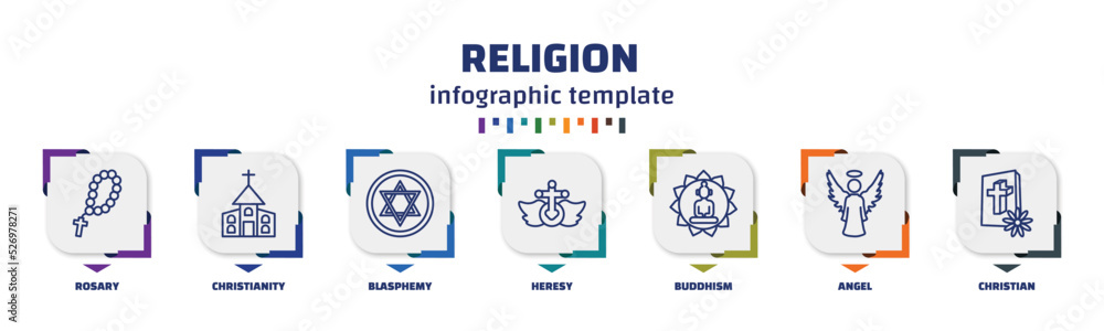 infographic template with icons and 7 options or steps. infographic for ...