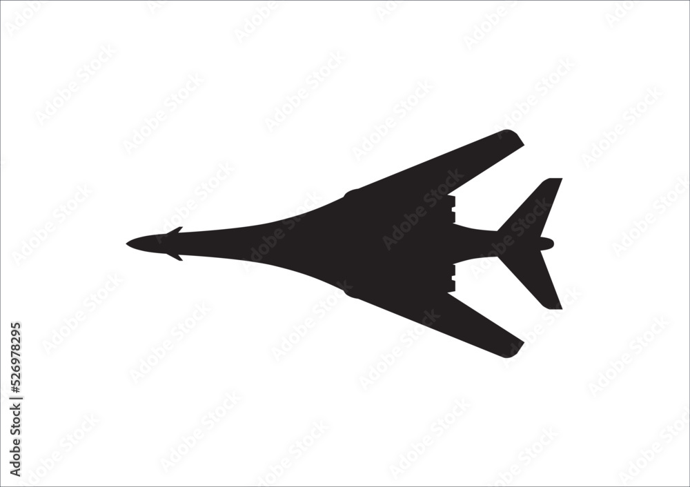 Vetor de Rockwell B-1 US Air Force strategic bomber silhouette do Stock ...