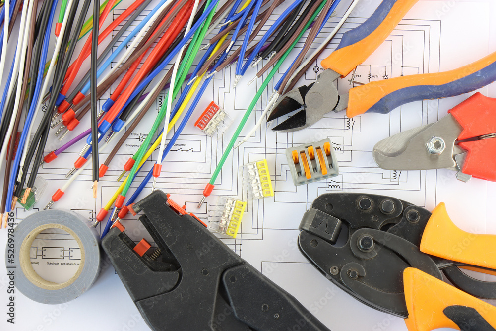 Electrical tools and materials for the installation of an electrical ...