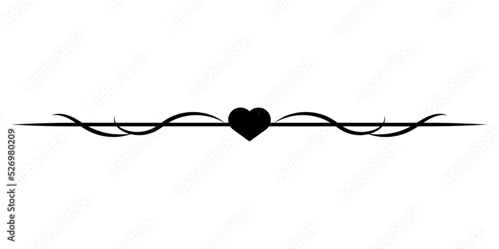 heart ornament line art Stock Vector | Adobe Stock
